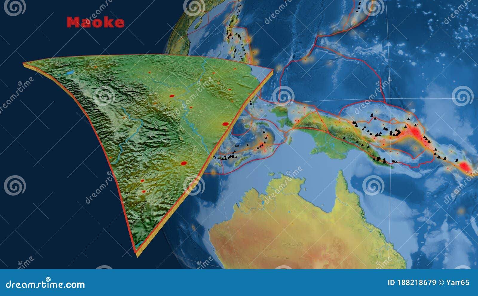 Maoke Plate Described and Presented - Topographic Stock Illustration ...