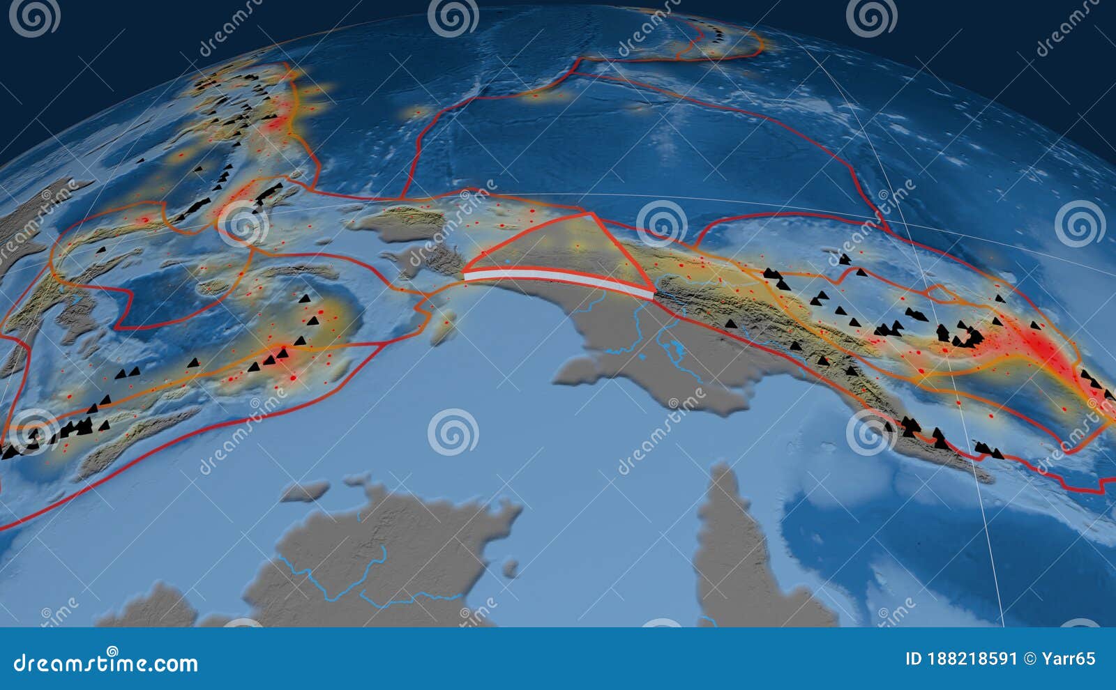 Maoke Plate Extruded - Topo and Bathy Stock Illustration - Illustration ...