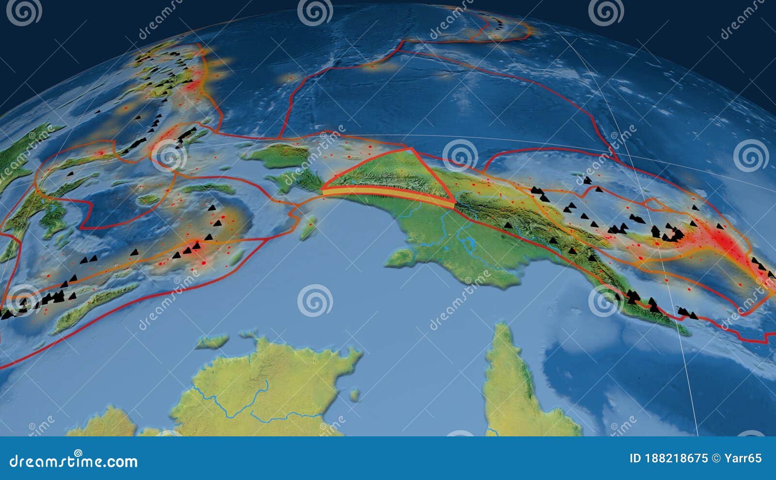 Maoke Plate Extruded - Topographic Stock Illustration - Illustration of ...