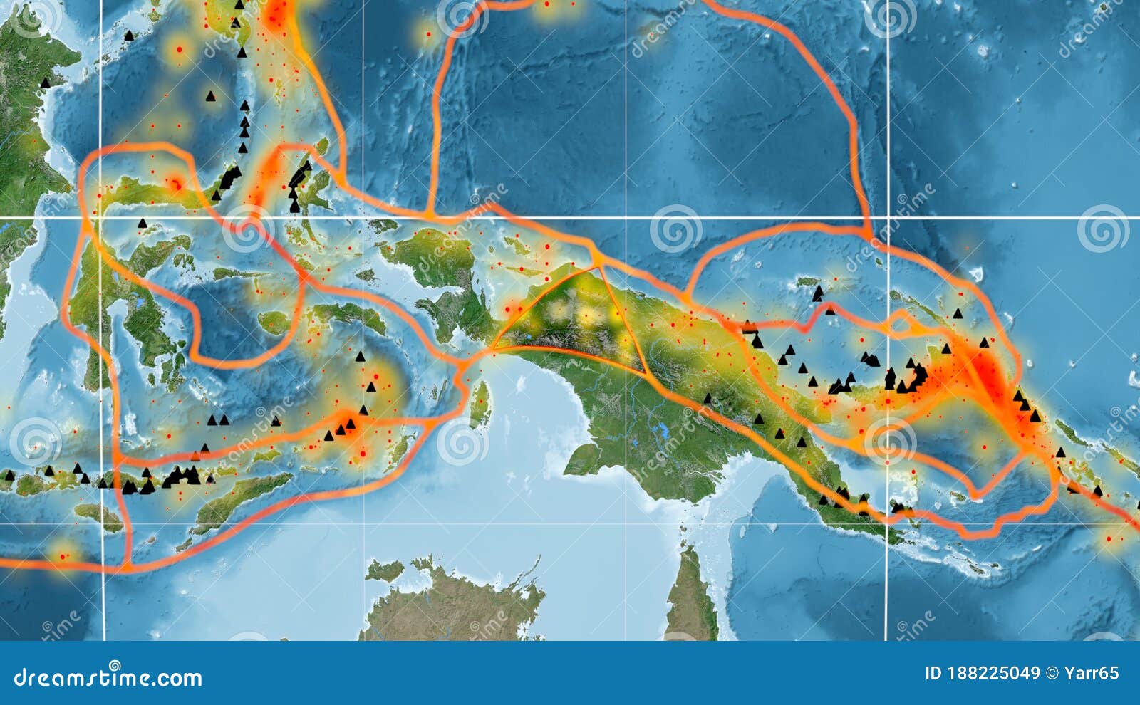 Maoke Plate Outlined, Kavrayskiy Projection - Satellite Stock ...