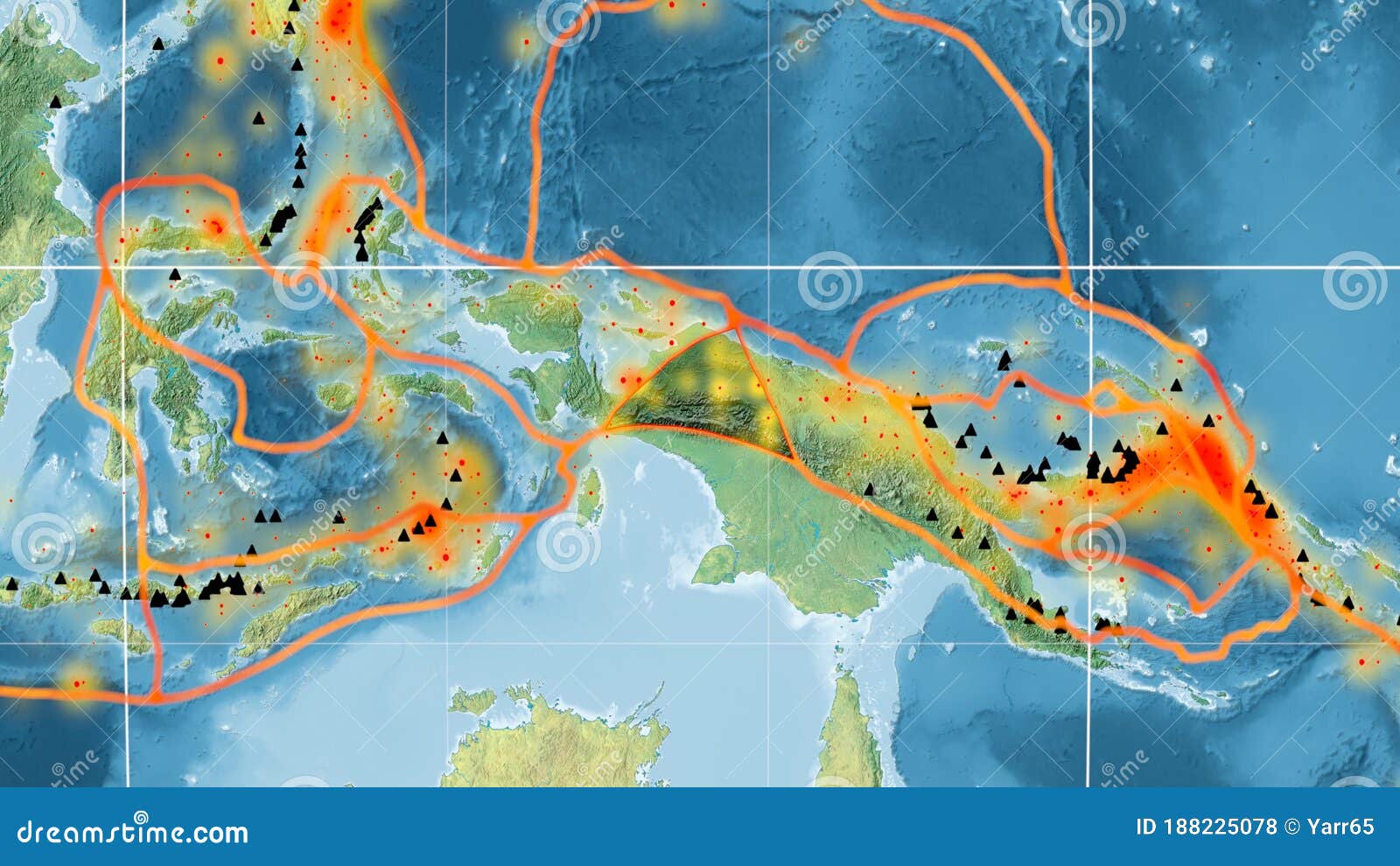Maoke Plate Outlined, Kavrayskiy Projection - Topographic Stock ...