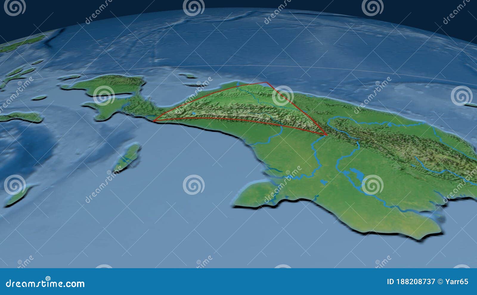 Maoke Plate Outlined - Natural Earth Stock Illustration - Illustration ...