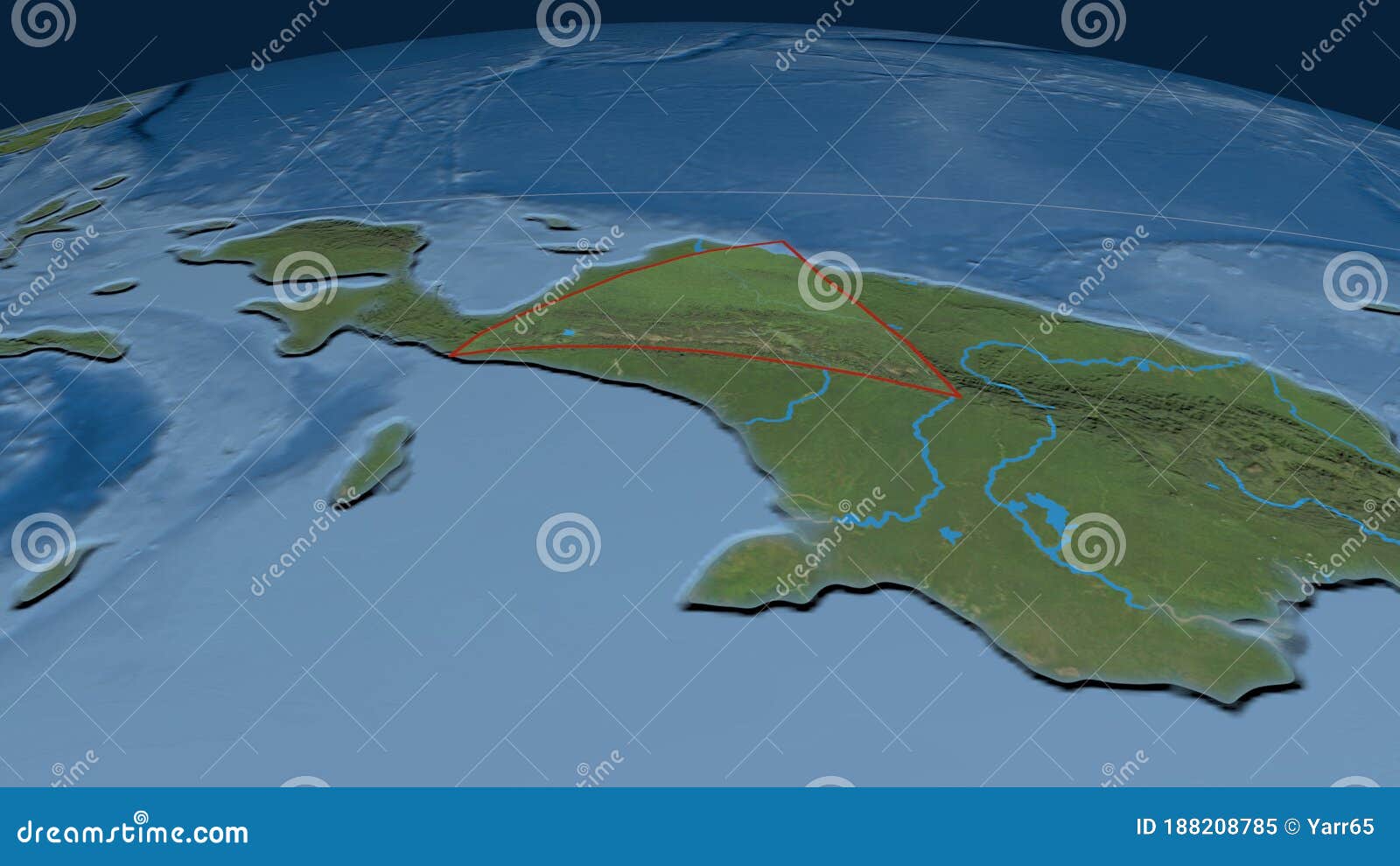 Maoke Plate Outlined - Satellite Stock Illustration - Illustration of ...