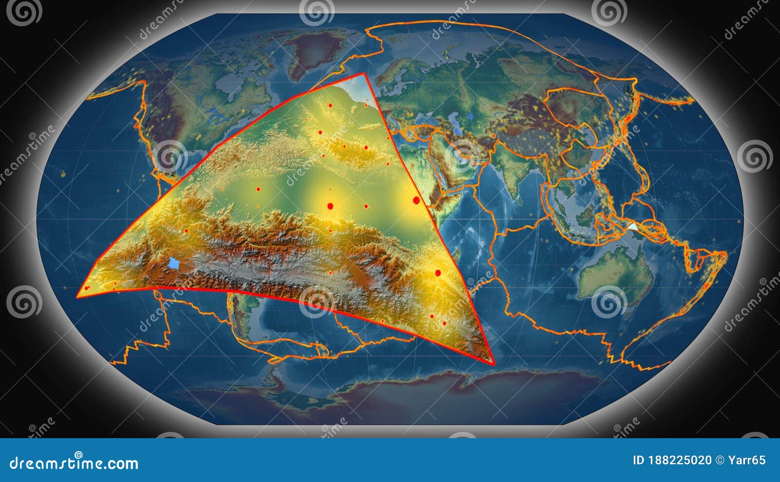 Maoke Plate Presented, Kavrayskiy Projection - Relief Stock ...
