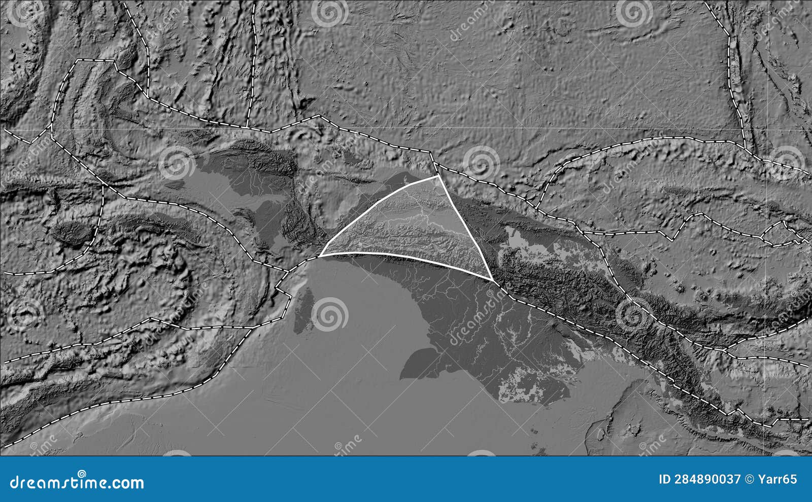 Maoke Plate - Boundaries. Bilevel Map Stock Illustration - Illustration ...