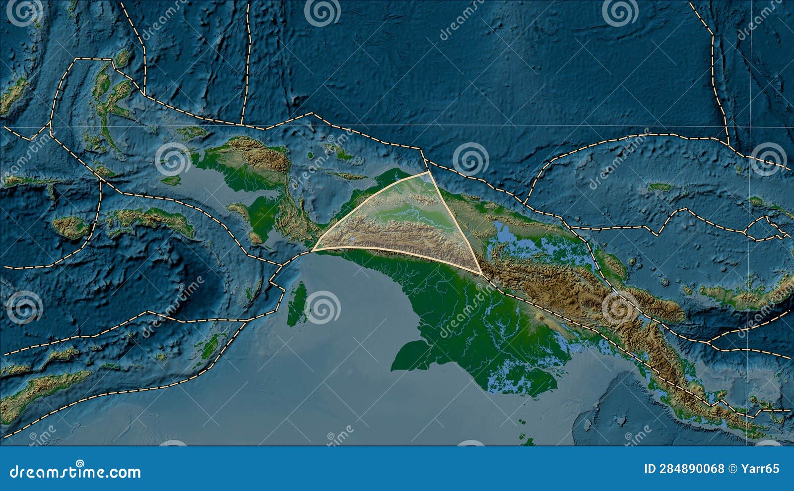 Maoke Plate - Boundaries. Physical Map Stock Illustration ...