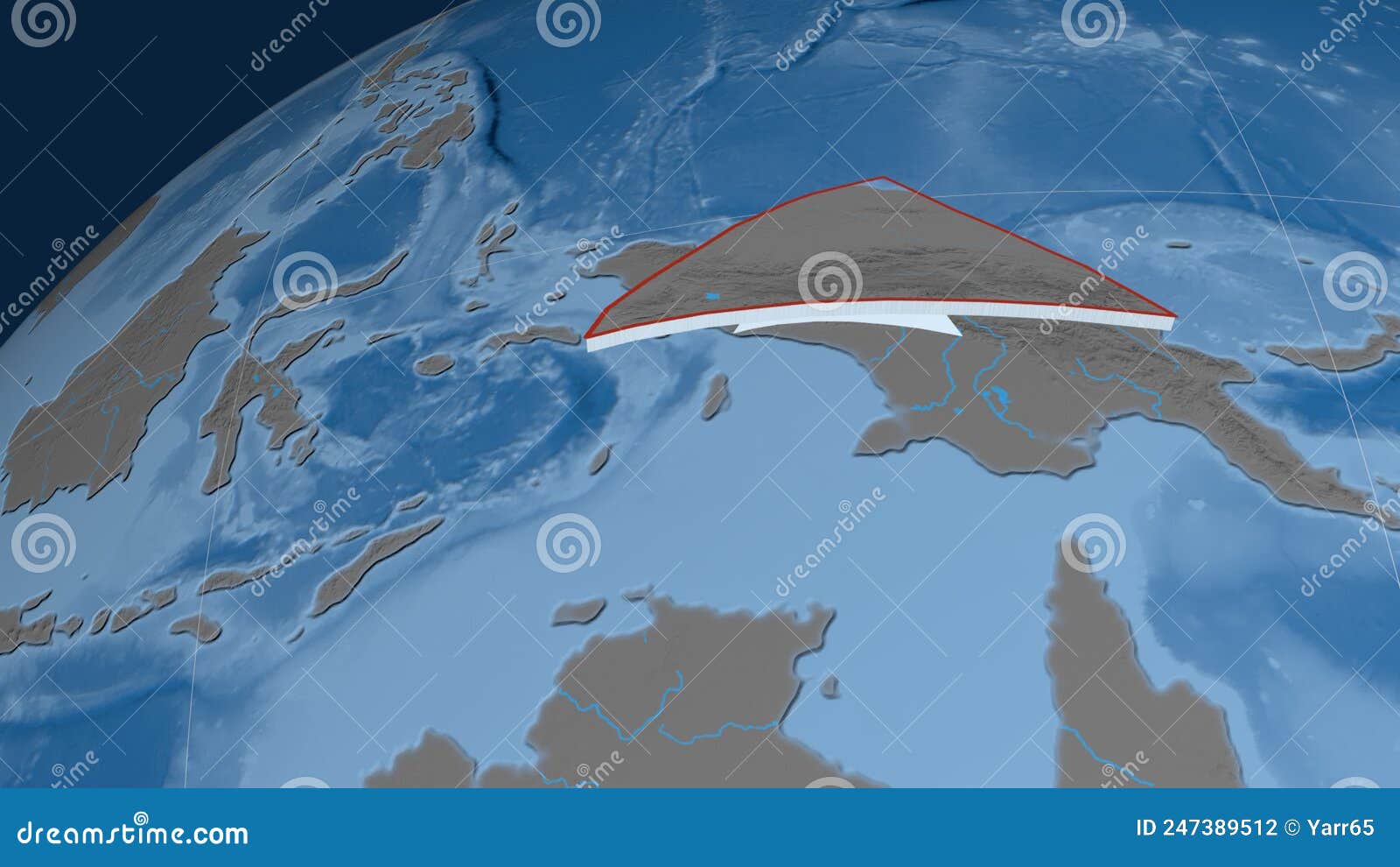 Maoke Tectonic Plate. Elevation and Bathymetry Stock Footage - Video of ...