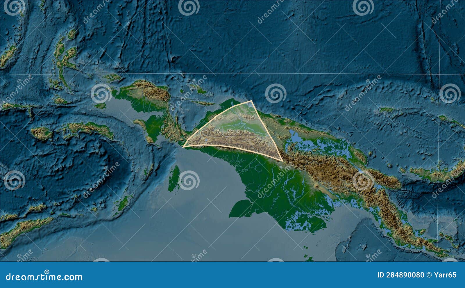 Maoke Tectonic Plate. Physical Map Stock Illustration - Illustration of ...