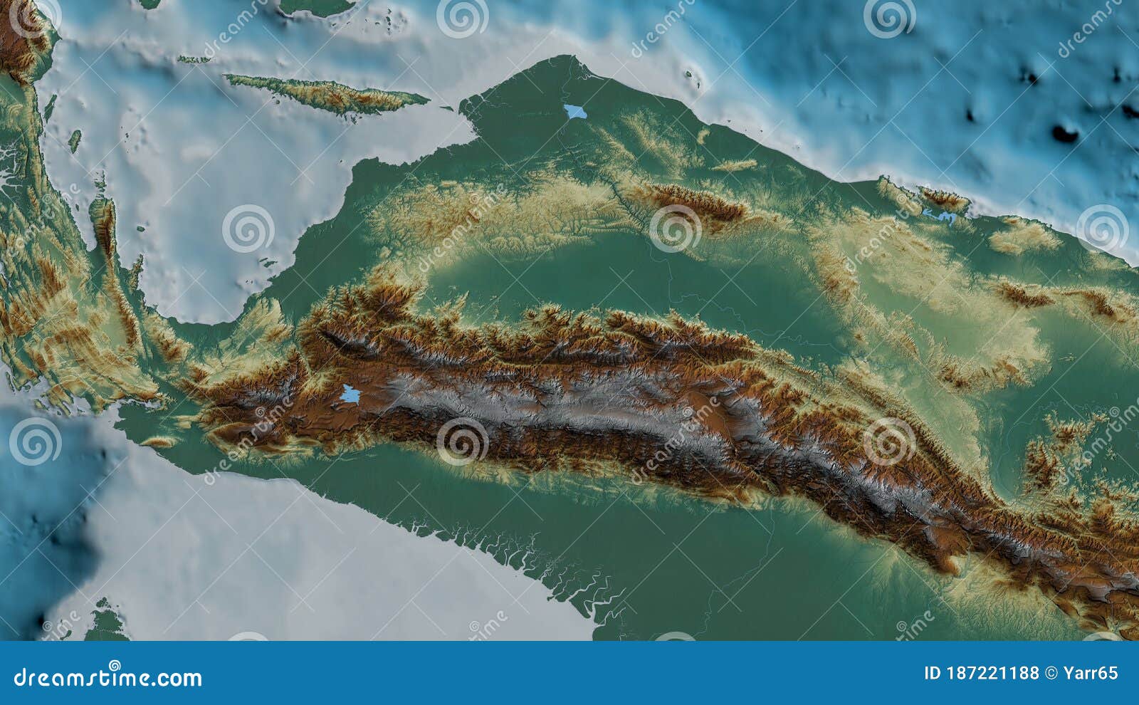 Maoke Tectonic Plate - Raster. Relief Stock Illustration - Illustration ...