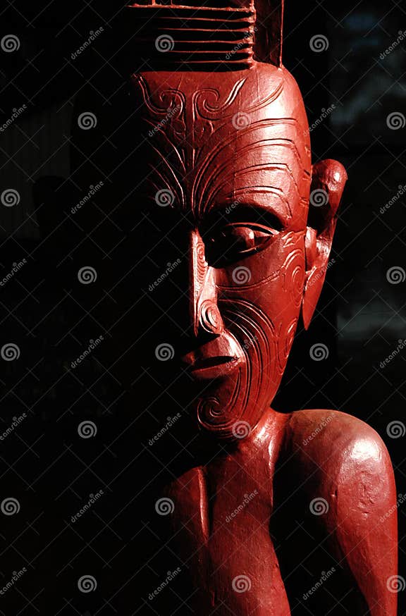 Maori Carving on a Marae editorial stock photo. Image of moko - 25402023
