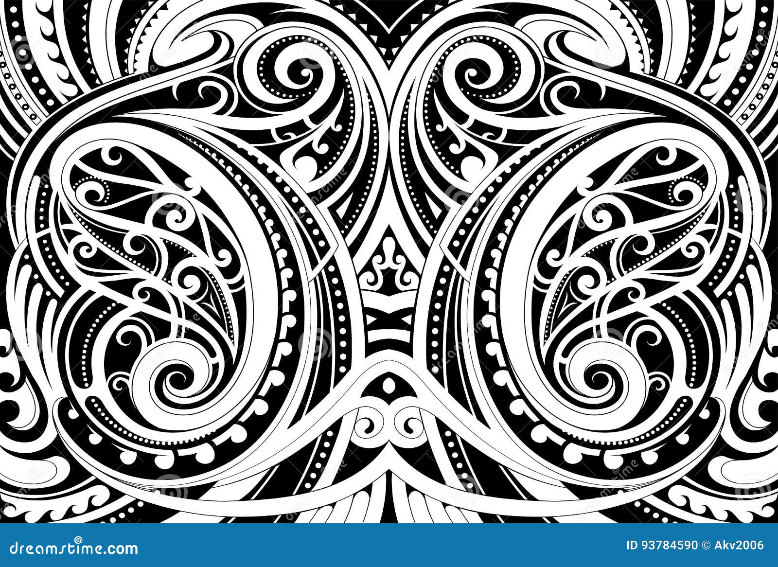 Maori ethnic ornament stock vector. Illustration of pattern - 93784590