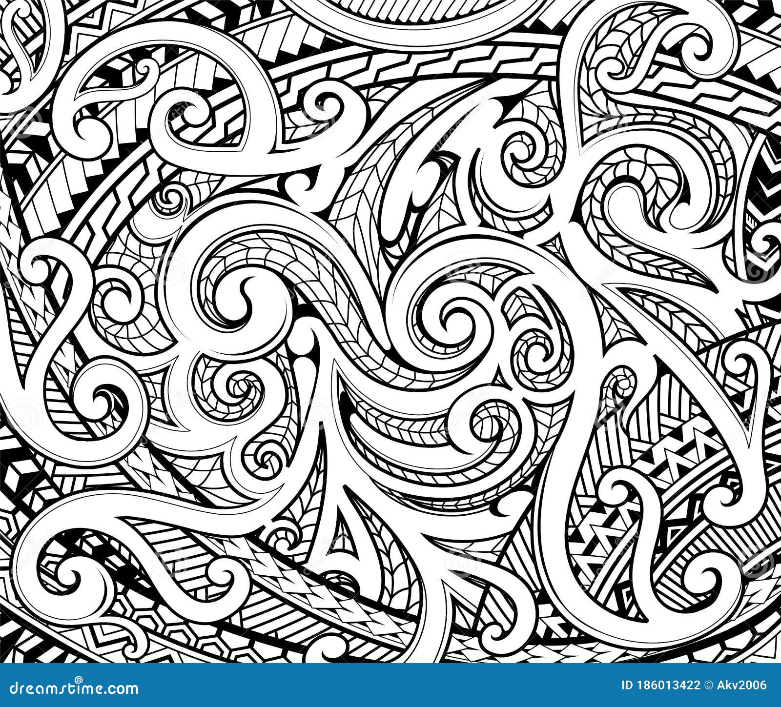 Maori Ethnic Style Ornament Stock Vector - Illustration of ethnic ...