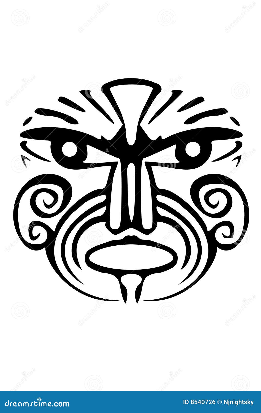 Maori Face Vector Illustration | CartoonDealer.com #8540726