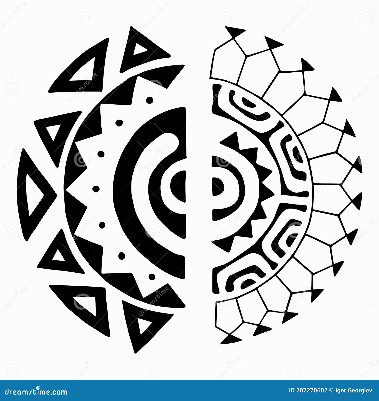 Maori Tiki Tattoo. Set Of Labels And Elements. Vector Set Illustration ...
