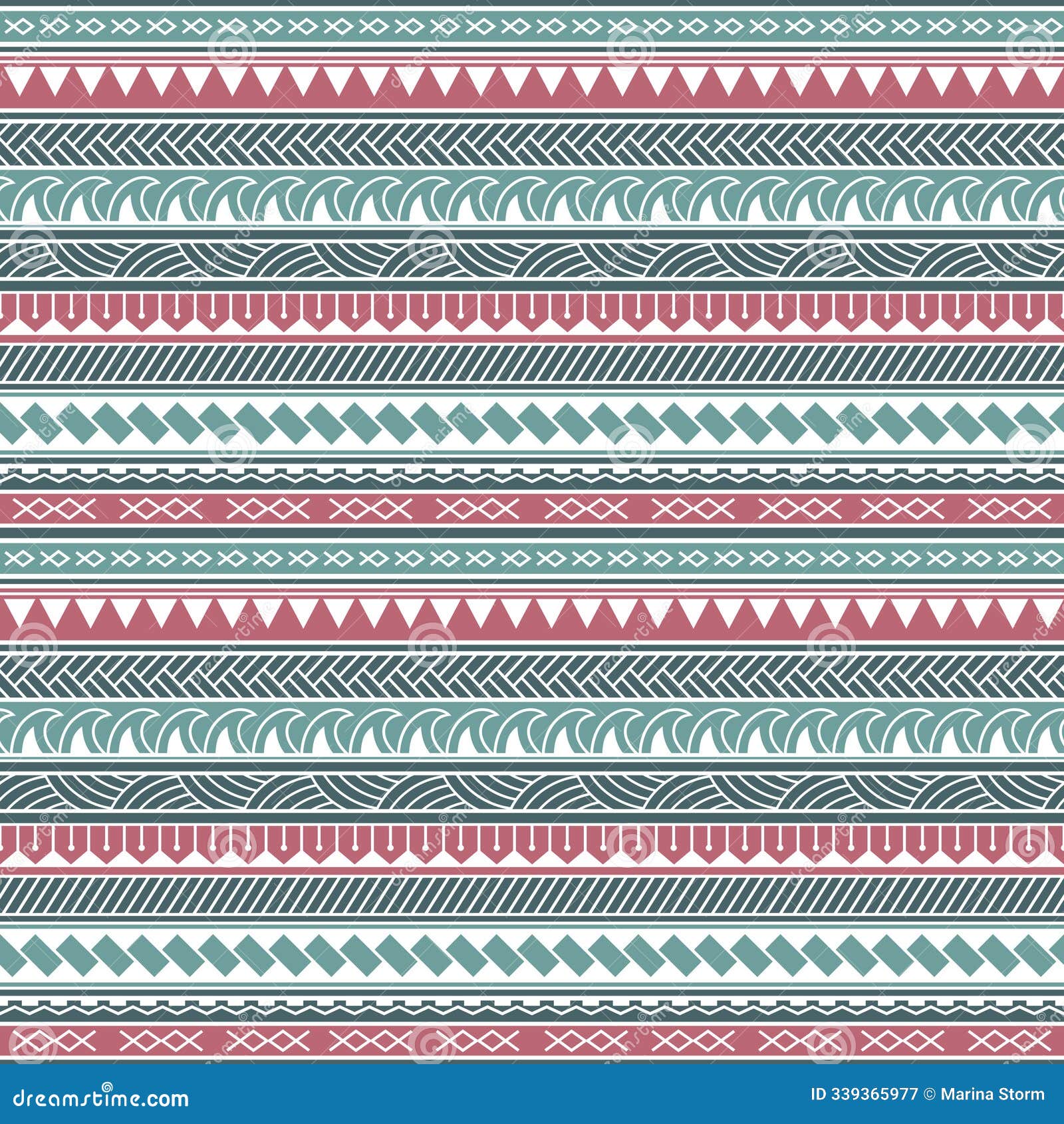 Maori-Inspired Geometric Seamless Pattern Stock Illustration ...