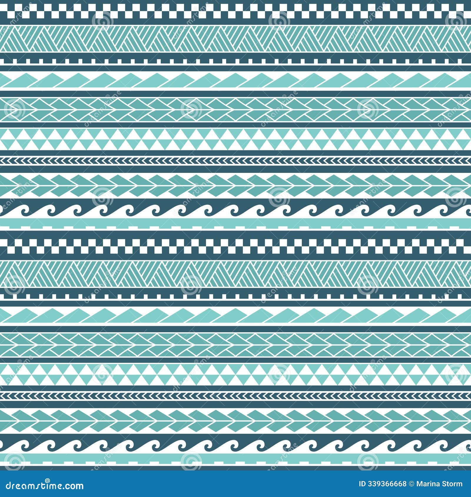 Maori-Inspired Geometric Seamless Pattern Stock Illustration ...