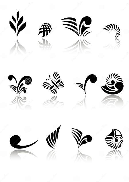 Maori Koru Design Elements Set Stock Vector - Illustration of elements ...