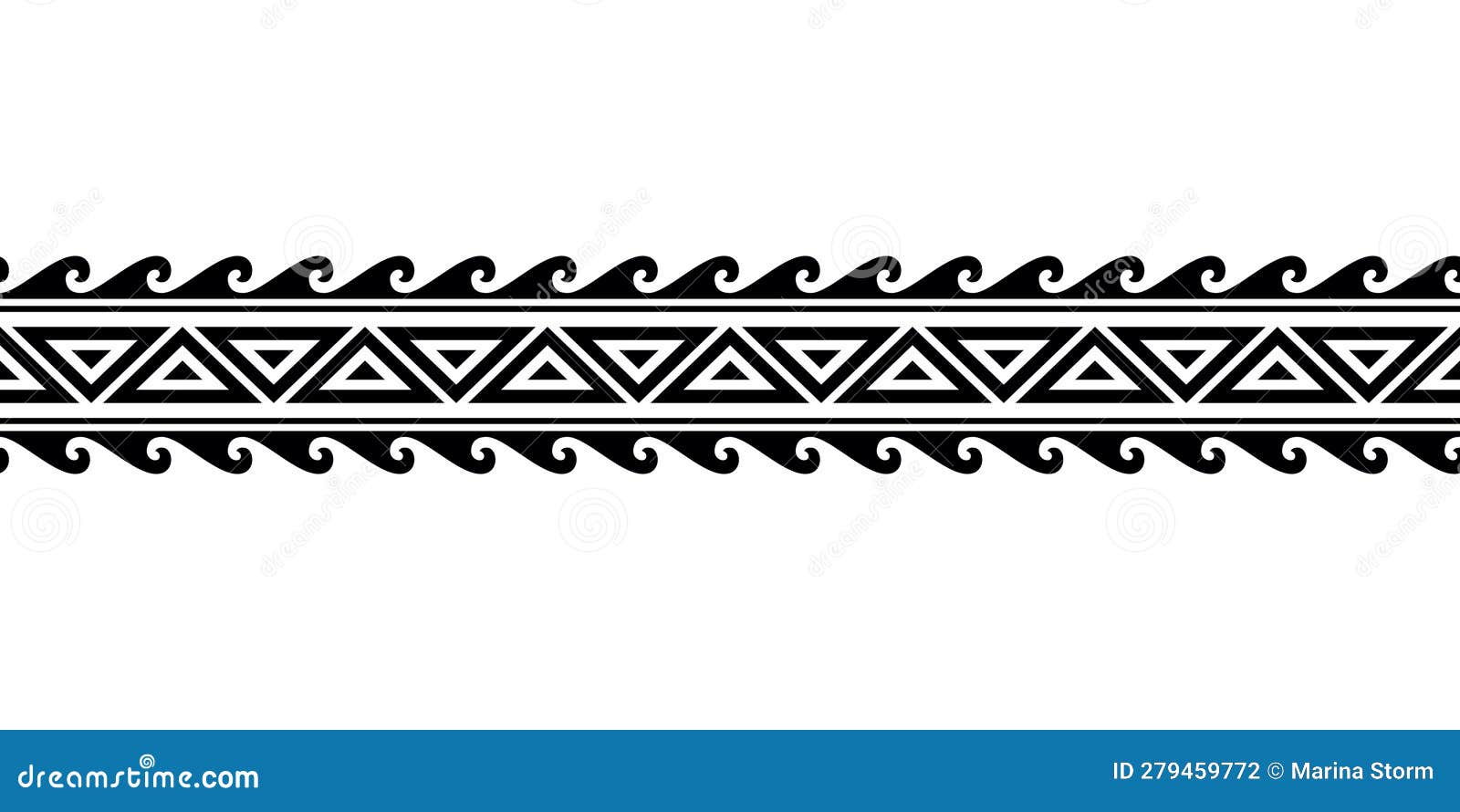 Maori Polynesian Tattoo Bracelet with Waves. Tribal Sleeve Seamless ... Maori Polynesian Tattoo Bracelet with Waves. Tribal Sleeve Seamless ...
