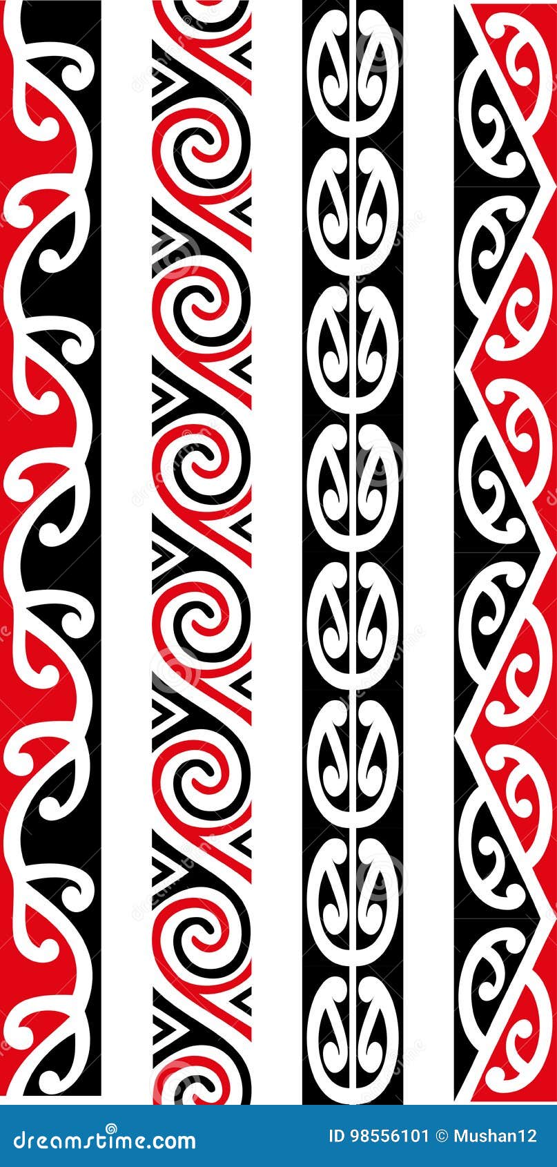 Maori Seamless Pattern Designs Vektor Abbildung - Illustration von ...