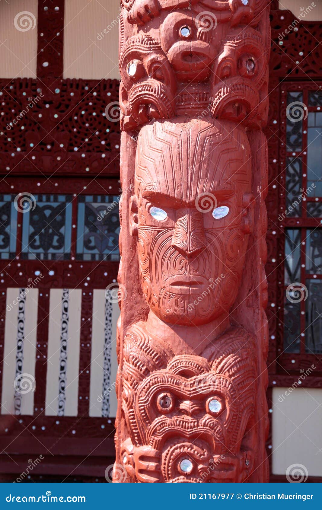 Maori Statue In Front Of Volcano Taranaki, New Zealand Editorial Photo ...