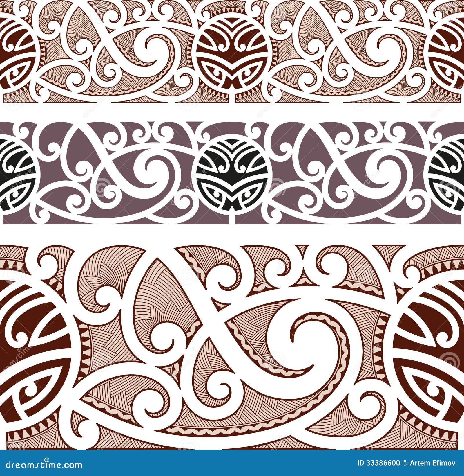 Maori Styled Seamless Pattern Stock Vector - Illustration: 33386600