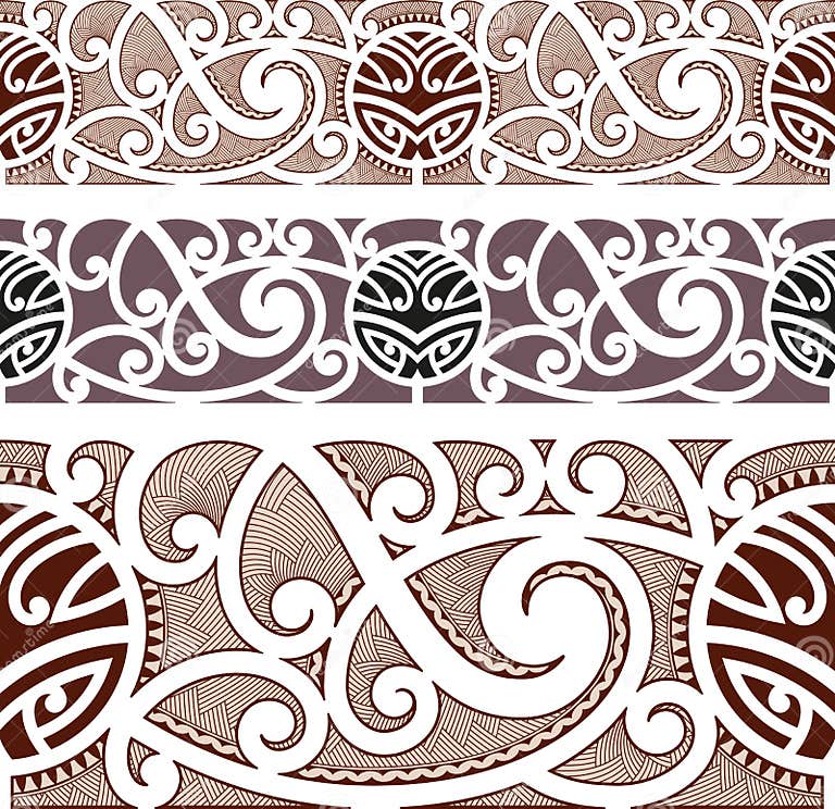 Maori Styled Seamless Pattern Stock Vector - Illustration of decoration ...