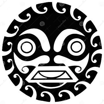 Maori Sun Tattoo Flash. Set of Labels and Elements. Vector Set ...