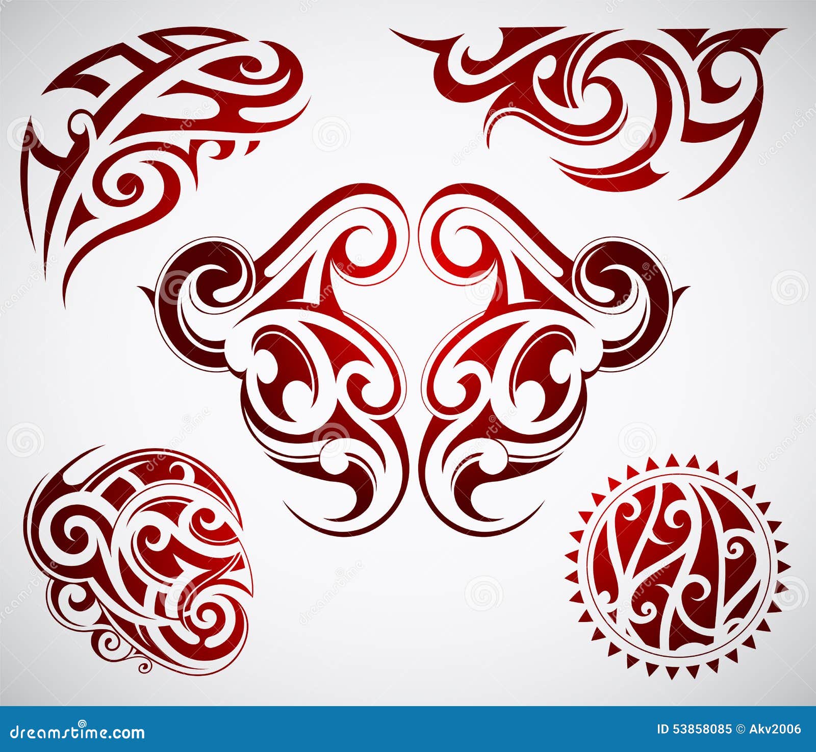 Maori tattoo shapes stock vector. Illustration of traditional - 53858085
