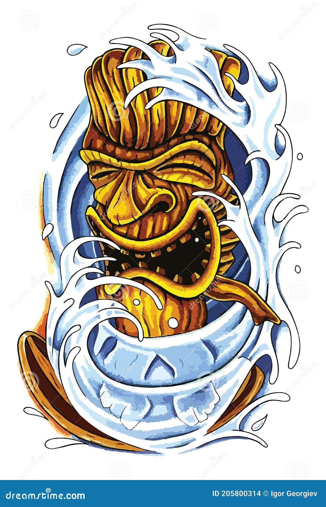 Maori Tiki Tattoo Designs Maori Tiki Tattoo. Set Of Labels And