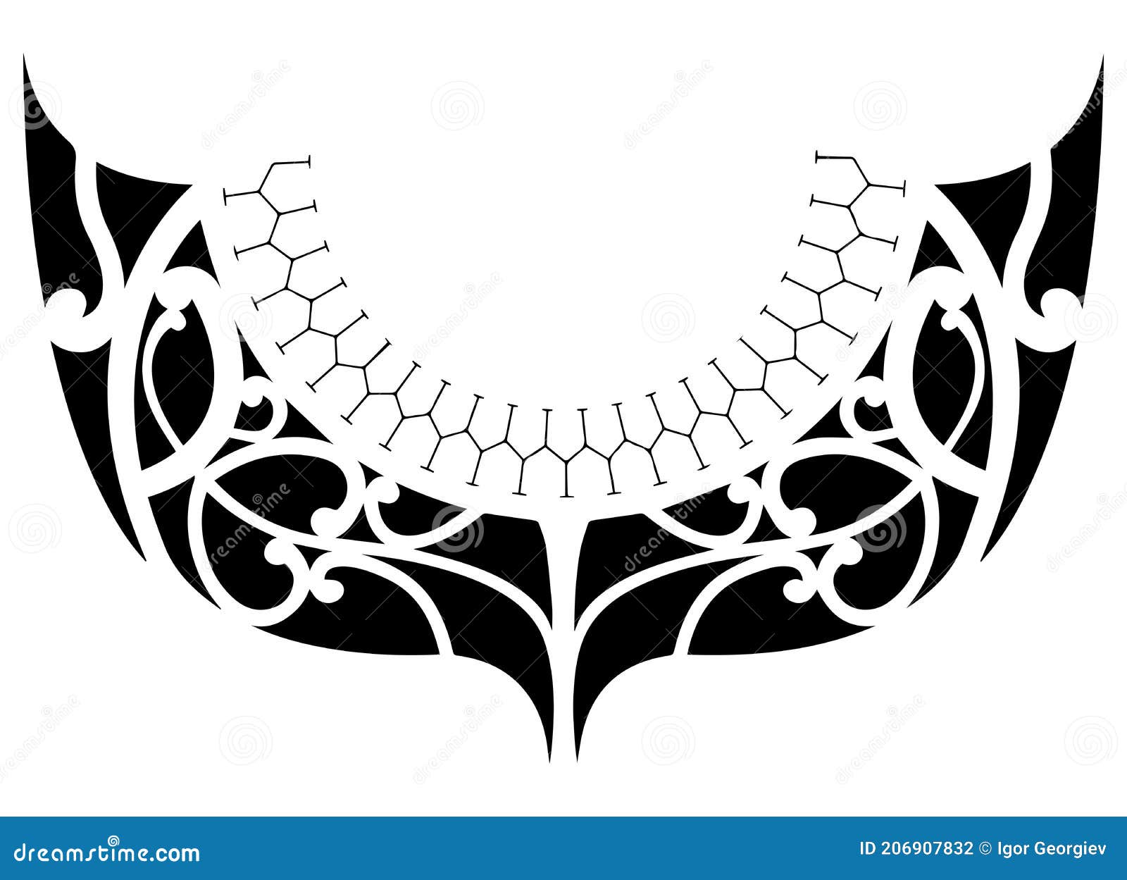 Maori Tribal Tattoo Flash Set. Set of Labels and Elements. Vector Set ...