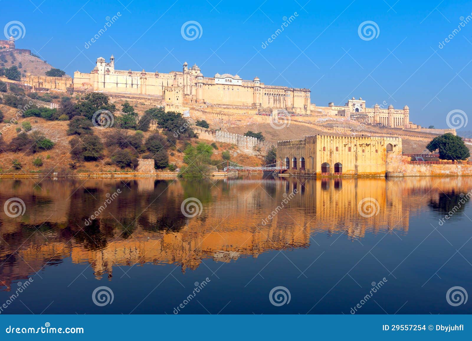 Maota Lake and Amber Fort stock photo. Image of holiday - 29557254