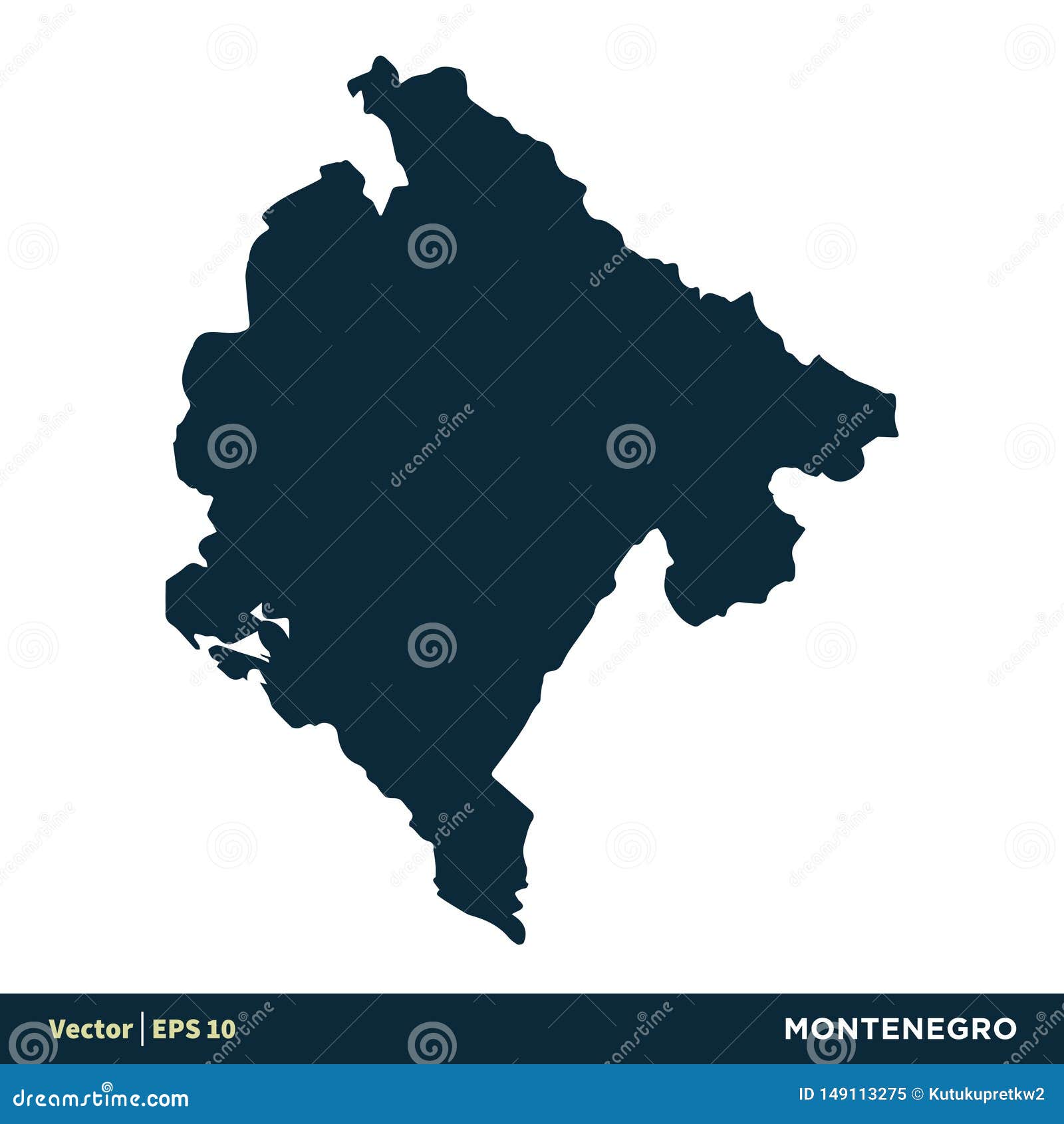 Montenegro Map In Europe Zoom Version, Icons Showing Montenegro ...