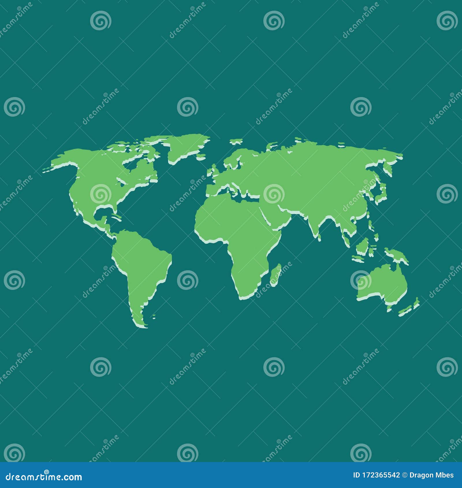 Abstract World Map with Shadow, Map of Paper. Vector Illustration Stock ...