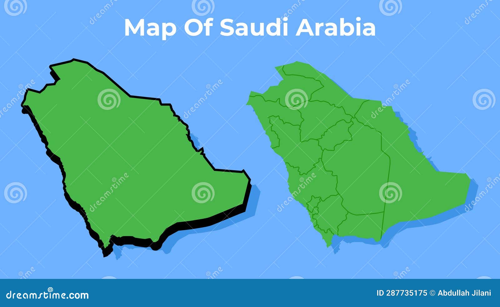 Vector Saudi Arabia Map Set Flat Illustration Stock Vector ...