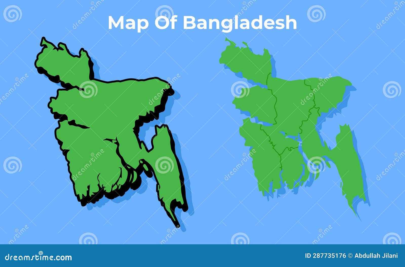 Vector Bangladesh Map Set Flat Illustration Stock Illustration ...