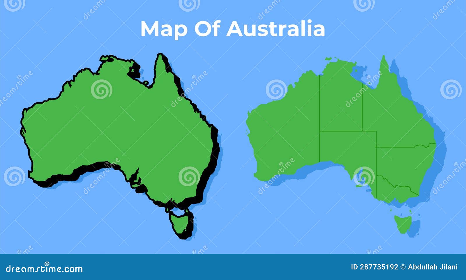 Vector Australia Map Set Simple Flat Illustration Stock Vector ...