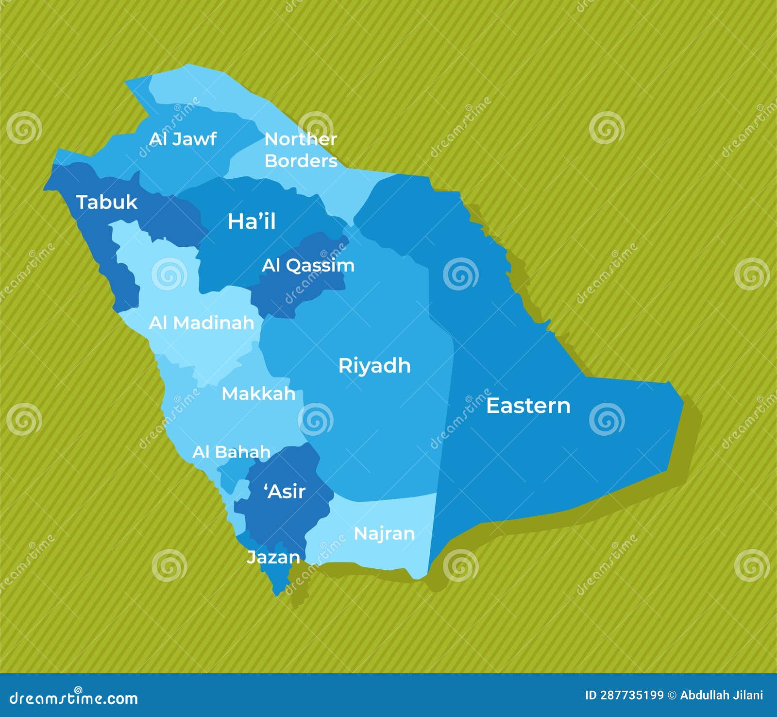 Vector Saudi Arabia Map Set Flat Illustration Stock Vector ...