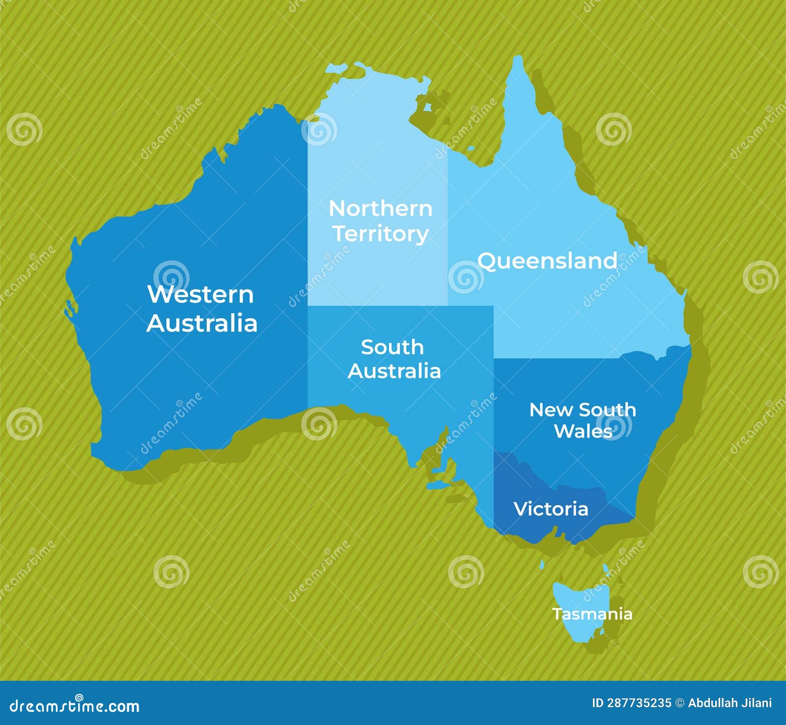 Vector Australia Map Set Simple Flat Illustration Stock Illustration ...