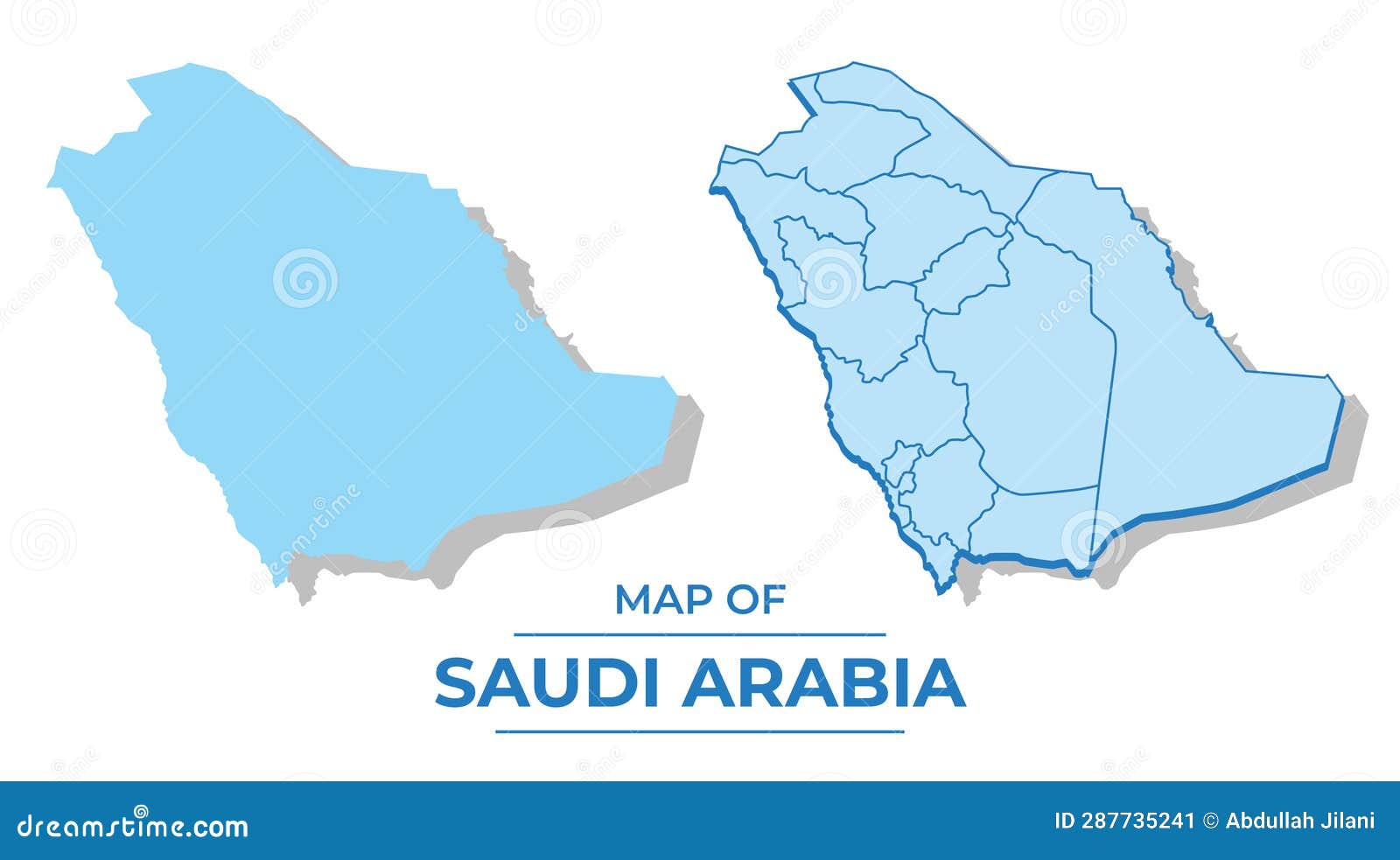Vector Saudi Arabia Map Set Flat Illustration Stock Vector ...