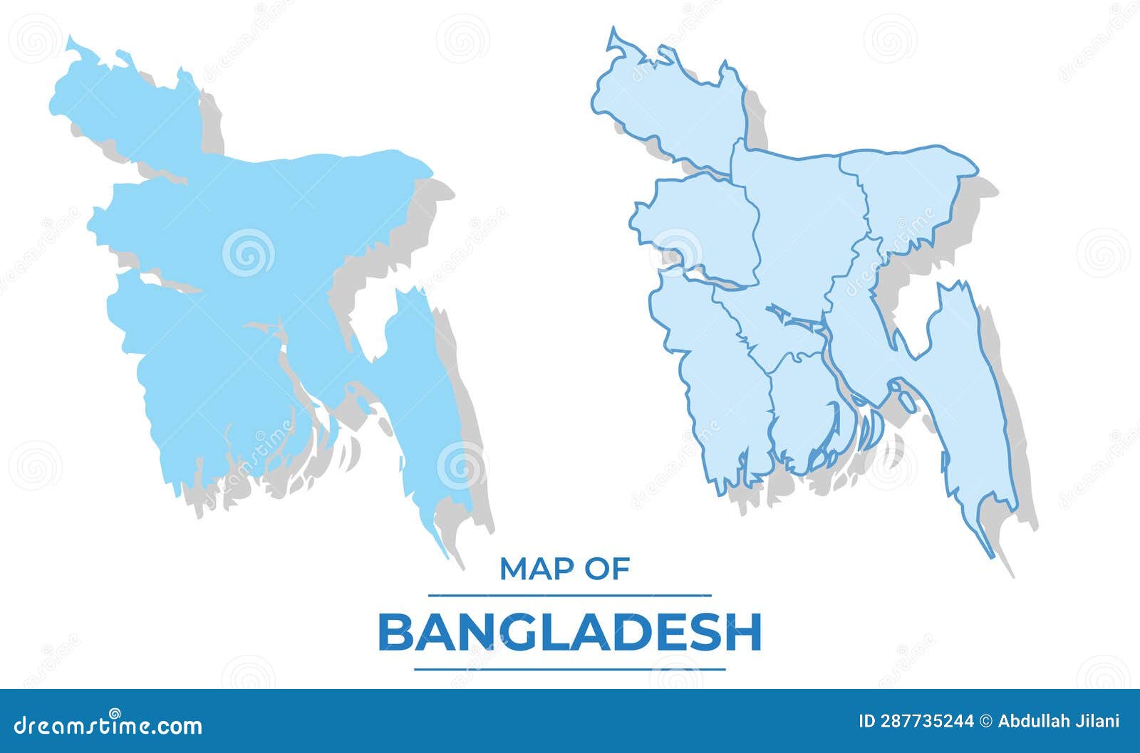 Vector Bangladesh Map Set Flat Illustration Stock Vector - Illustration ...