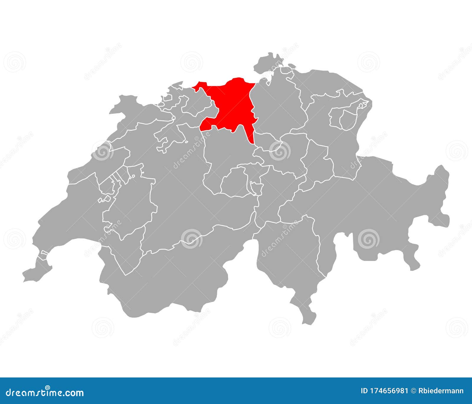 Map of Aargau in Switzerland Stock Vector - Illustration of grey ...