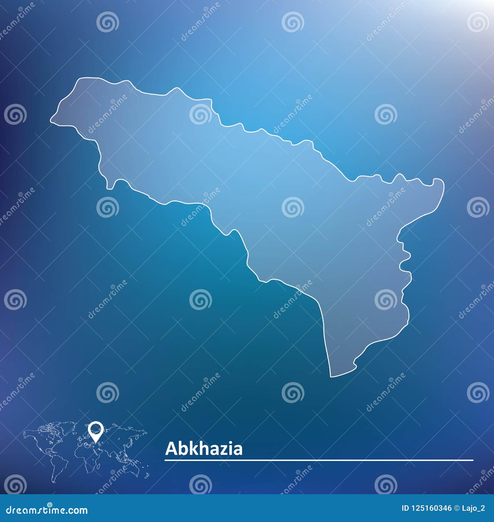 Map of Abkhazia stock vector. Illustration of europe - 125160346