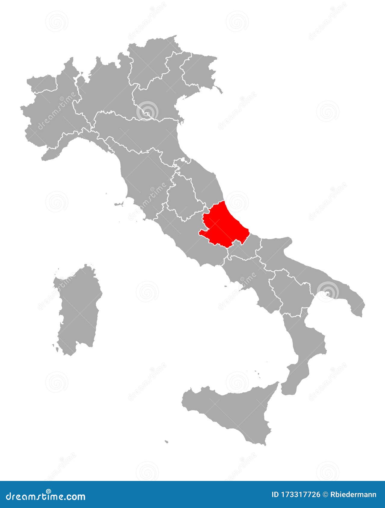 Map of Abruzzo in Italy stock vector. Illustration of gray - 173317726