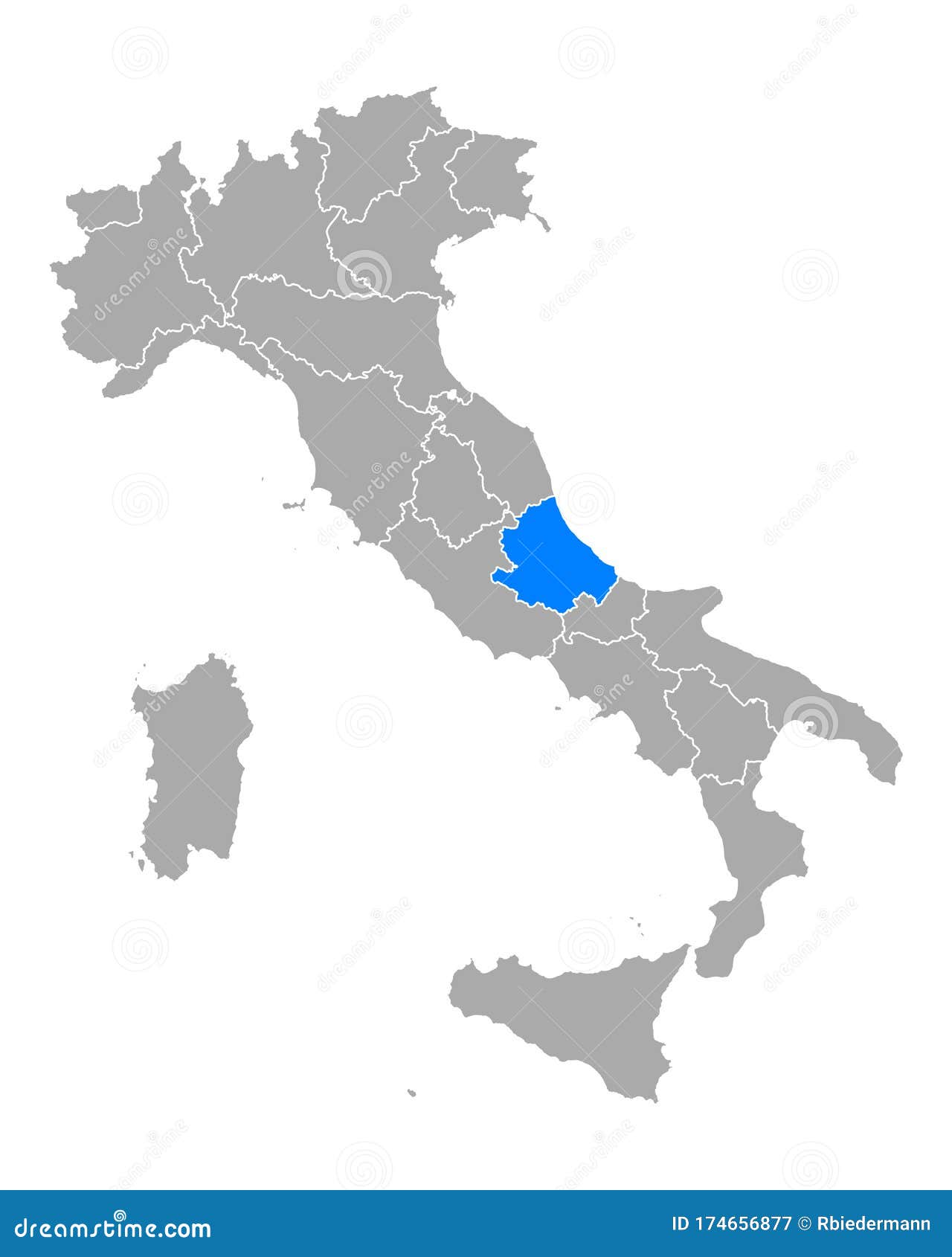 Map of Abruzzo in Italy stock vector. Illustration of abruzzo - 174656877