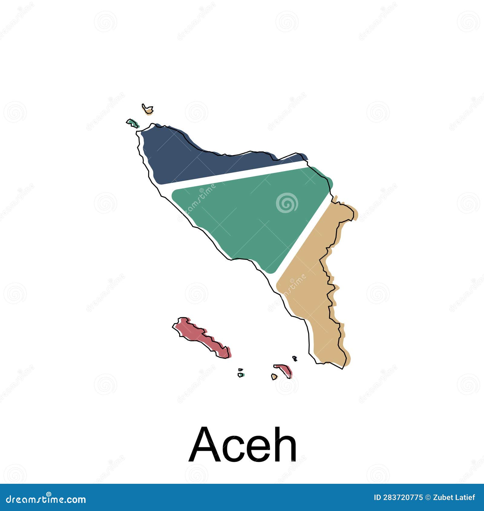 Map of Aceh Element Graphic Illustration Template Stock Vector ...