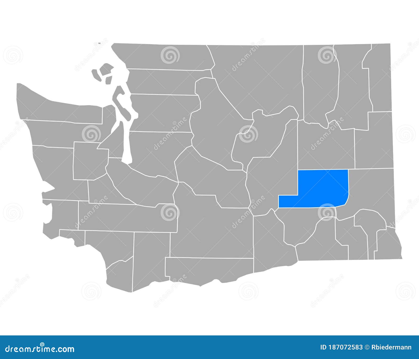 Map of Adams in Washington stock vector. Illustration of blue - 187072583
