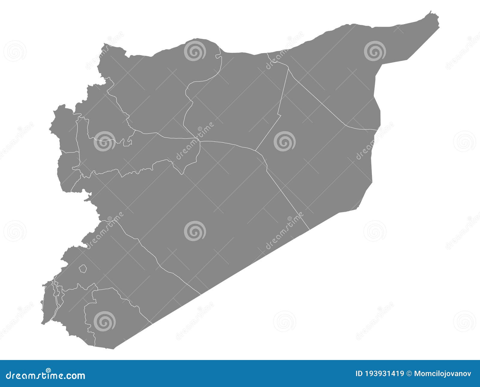 Map of Administrative Division of Syria Stock Vector - Illustration of ...