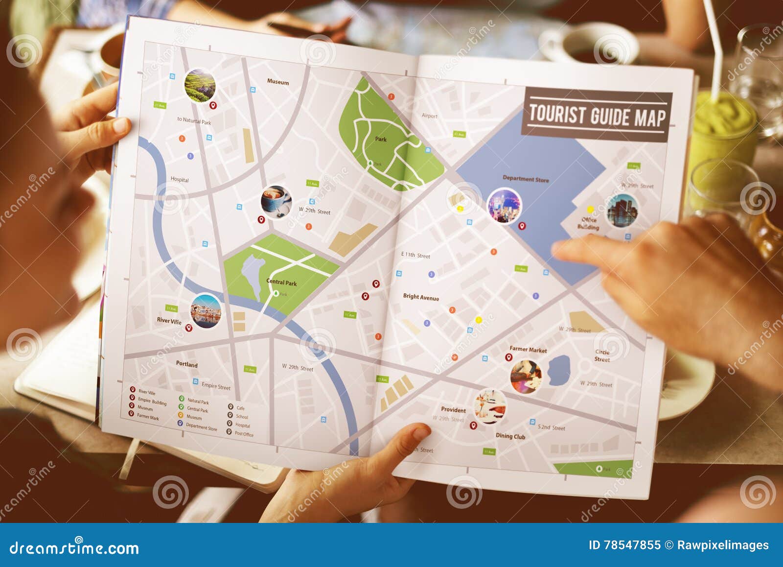 Map Adventure Destination Navigation Route Trip Concept Stock Image ...