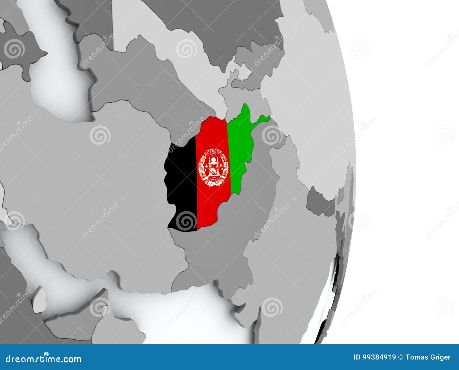 Map of Afghanistan with Flag Stock Illustration - Illustration of ...