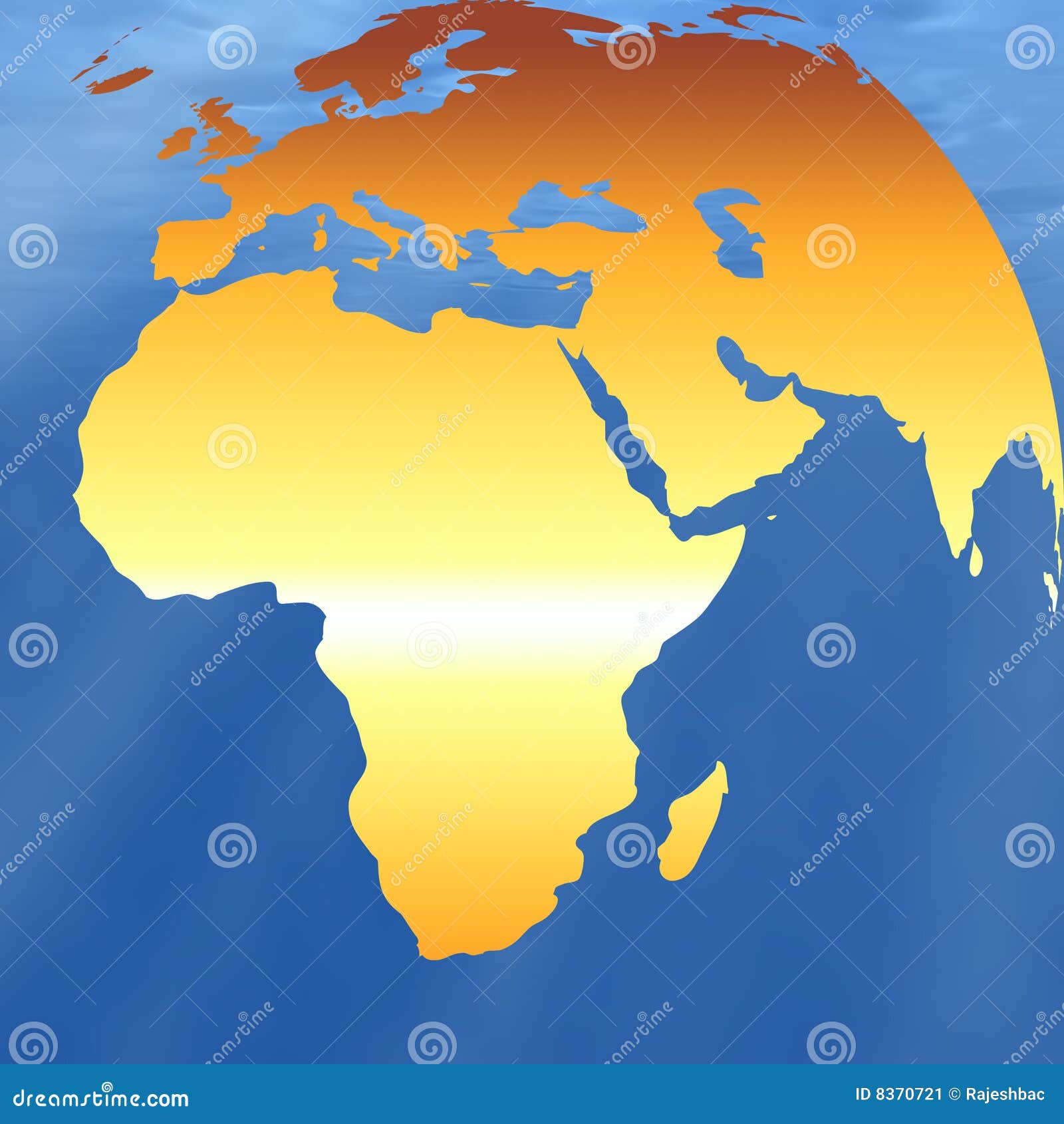 Map of Africa and Asia stock illustration. Illustration of level - 8370721